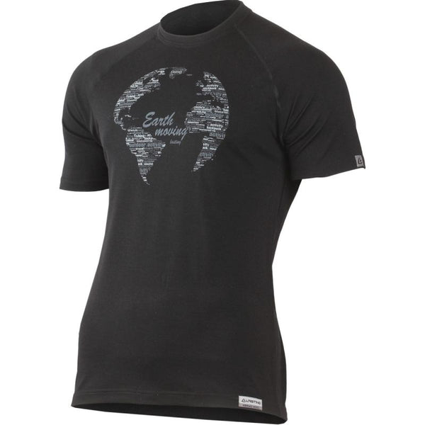 EARTH 9090 mens black woolen T-shirt with print | LASTING INC.